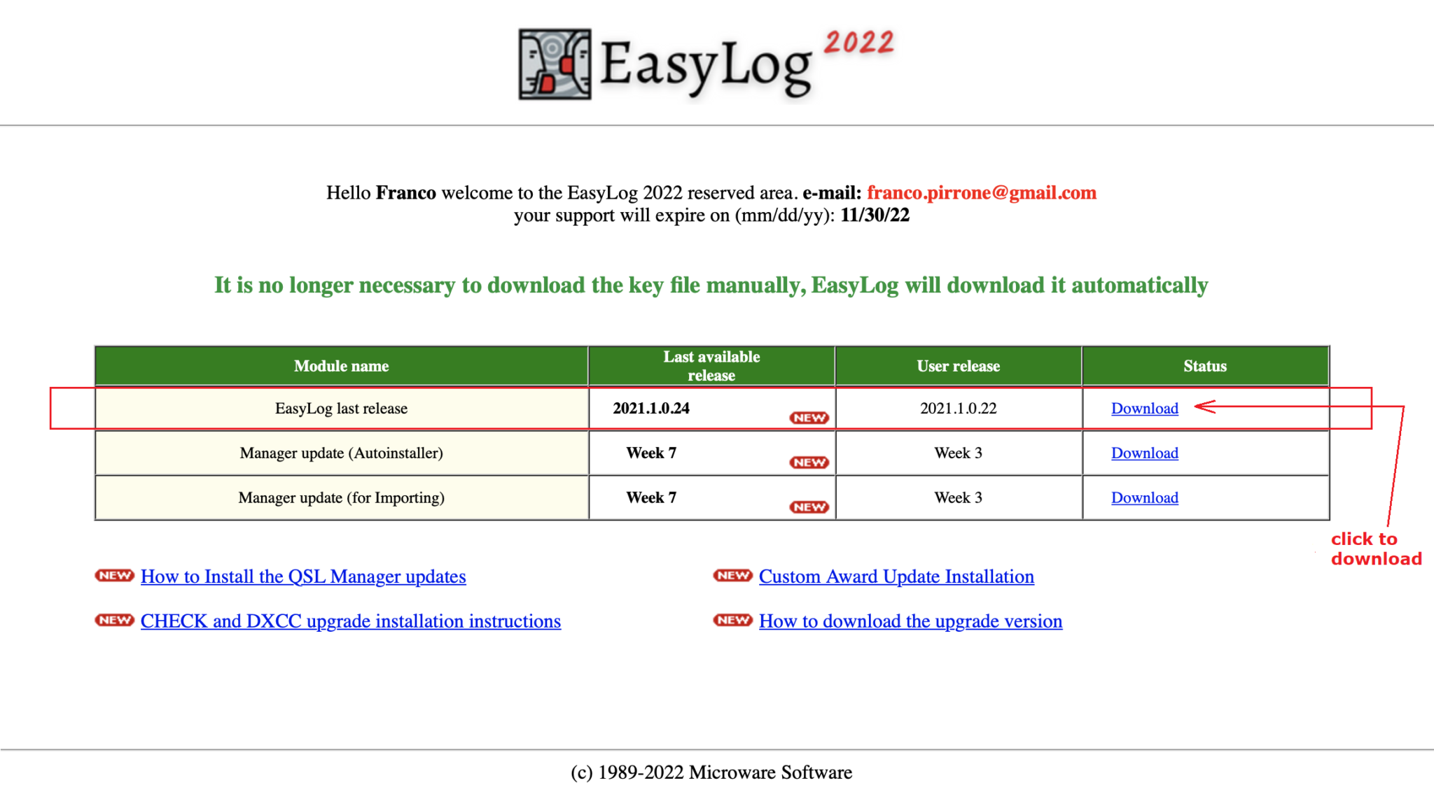 Download-update-version - EasyLog.com